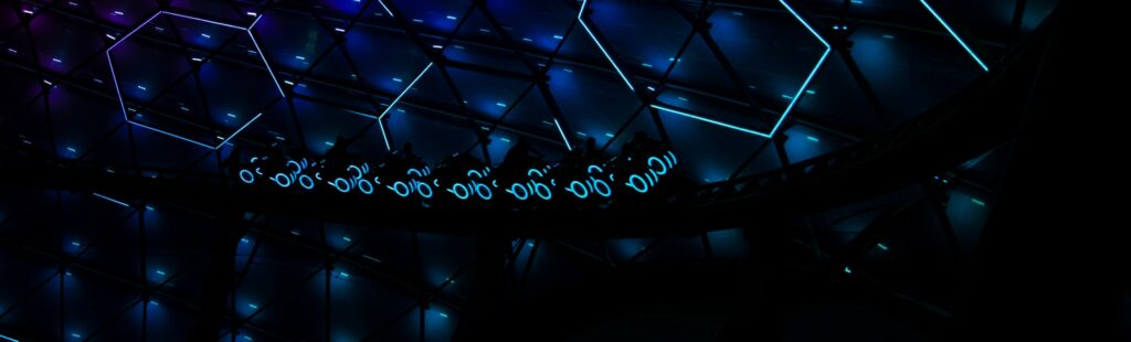TRON Lightcycle Run at Magic Kingdom Tests with Light Effects and Human ...